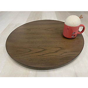 Advanced Furniture 21 Inches Diameter Wheat Wood Rotating Turntable Lazy Susan 360 Swivel