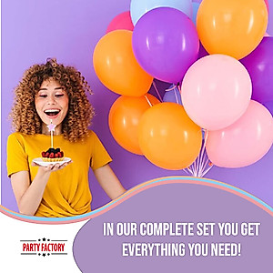 Party Factory Helium Tank for up to 30 Balloons incl. Latex Balloons, Helium Cylinder 7 cu. ft. Gas with filling quantity for Balloons, Ideal for Birthday Party, Wedding