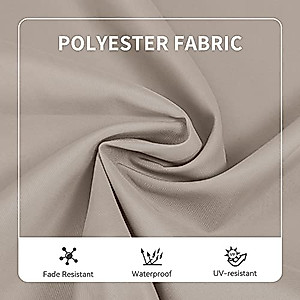 YITAHOME Outdoor Porch Swing, 3 Person Patio Swing Chair with Adjustable Canopy, Removable Cushion,Suitable for Garden, Poolside, Balcony-Beige & Grey