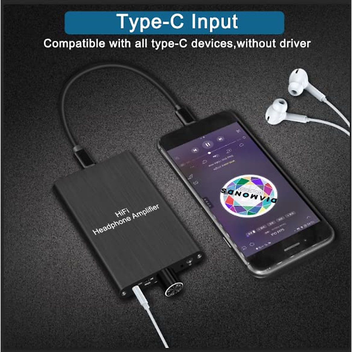 Headphone Amplifier HIGI Ampedance Headphone Amp Support 3.5mm AUX Input which can be Used with Either MAC, Mobile Phone, PS4, PS5, Xbox, Laptop or Desktop System (600Ω DAC Headphone Amplifier)