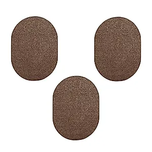 Furnish my Place Modern Plush Solid Brown Color Rug, Indoor/Outdoor Mat, Area Rugs Great for Kids, Pets, Event, Wedding, Living Room, Made in USA, 2' x 3' Oval - Set of 3