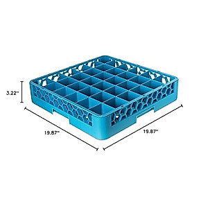 Soro Essentials- 36 Compartment Polypropylene Glass Rack Blue Color- Glass Rack for Kitchen Counter Durable Kitchen Glass Rack for Glassware Glass Drying Rack