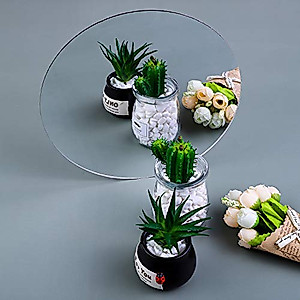 Aneco 6 Pack Acrylic Round Mirrors Non Glass Round Mirror Plate Self Adhesive Mirror Stickers for Home Wall Decor or Wedding Table Centerpiece, 6 Inches, (Thickness 2 mm)