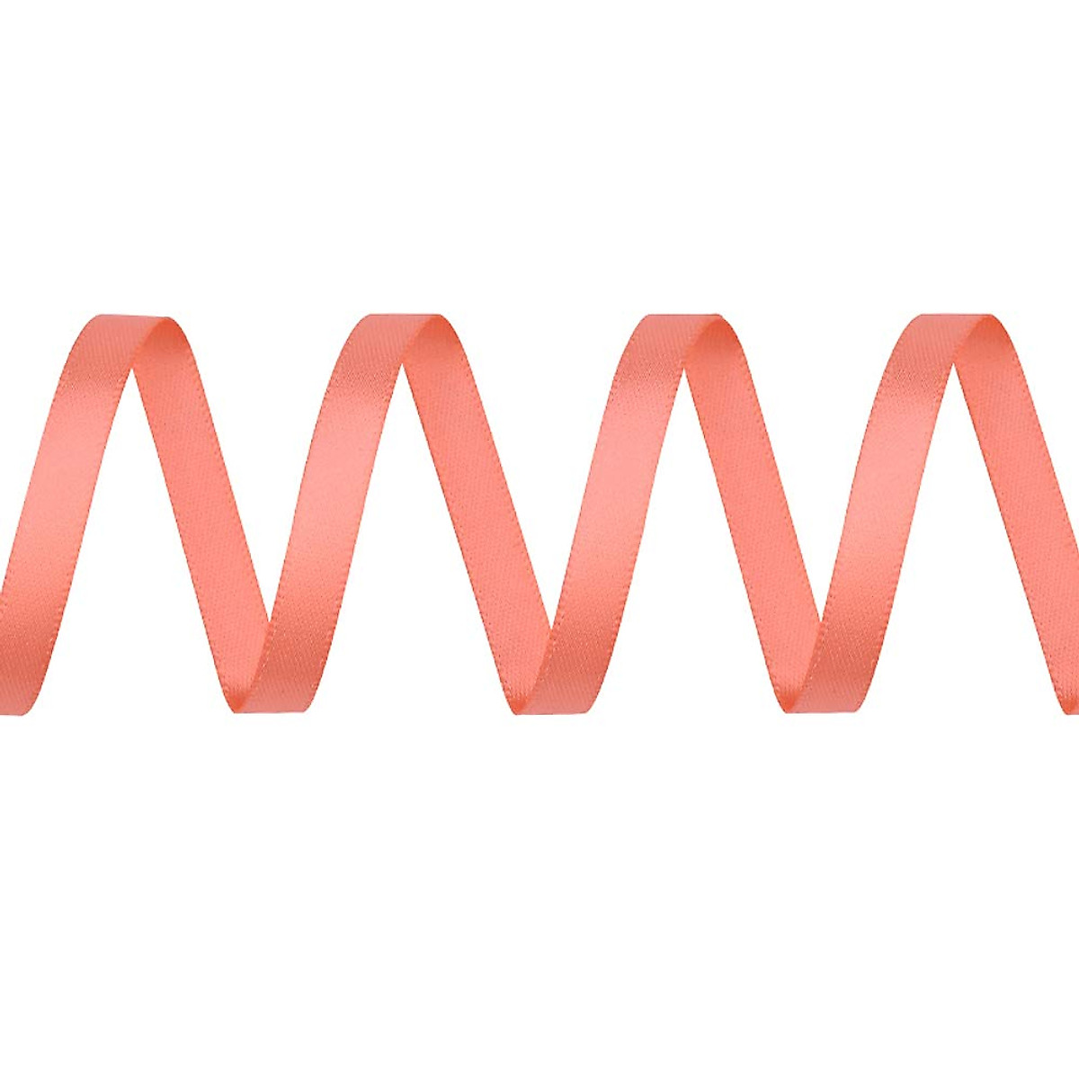 Ribest 1/4 inch 50 Yards Solid Double Face Satin Ribbon Per Roll for DIY Hair Accessories Scrapbooking Gift Packaging Party Decoration Wedding Flowers Peach