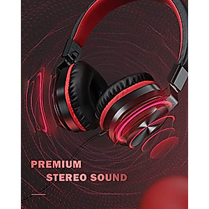 Headphones, On-Ear Wired Headphones with Microphone, Stereo Sound Headphones with 1.5m Tangle-Free Cord for Adults Children Teens Boy Girls Kids, Lightweight Foldable Headphones for School Travel