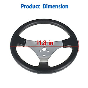 labwork 300mm Steering Wheel Steel Kit 320mm Gear Rack Pinion Adjustable Shaft Set Replacement for 110cc Go Kart