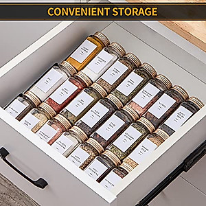 Skiileor 25 Pcs Spice Jars with Label- Glass Spice Jars with Gold Metal Caps,Shaker Lids, Funnel, Chalk Pen, Brush,Cleaning Cloth 4oz Seasoning Containers Bottles for Spice Rack, Cabinet, Drawer