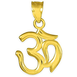 10K Gold Hindu Meditation Charm Yoga "Om" (Aum) Pendant