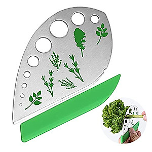 Herb Stripper, Jiaedge Green 9 holes Stainless Steel Kitchen Herb Leaf Stripping Tool, Metal Herb Pealer Suit for Kale, Collard Greens, Thyme, Basil, Rosemary Stripper