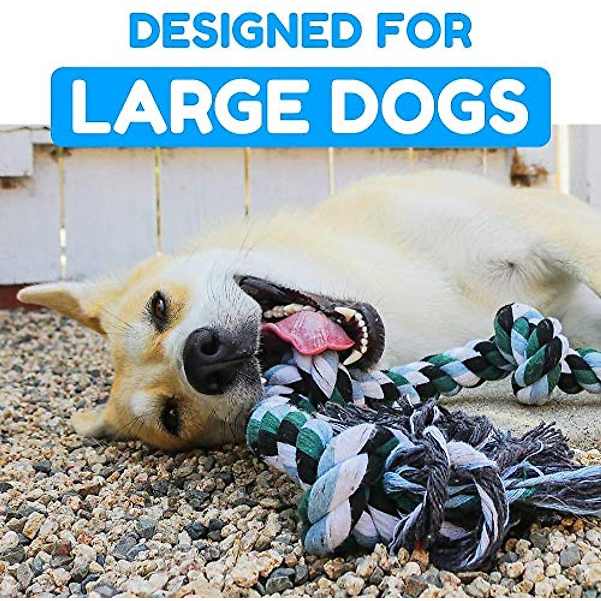 Giant Dog Rope Toys for Extra Large Dogs - 42 Inch, 6 Knot Tough Rope Chew Toys for Large Dogs - Benefits Non-Profit Animal Rescue - Indestructible Dog Toy for Aggressive Chewers and Large Dog Breeds