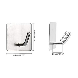 Robe Towel Hooks, SUS 304 Stainless Steel Bathroom Kitchen Hooks, Utility Heavy Duty Wall Hooks Office Hooks, Strong Adhesive Shower Hook, Coat Key Hook Waterproof 5 Pack by APTGAGA