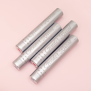 Santiago Design | Gender Reveal Confetti Cannon Poppers - Set of 2 Blue - 100% Biodegradable Confetti Tissue & Safe Powder Smoke - Baby Boy Gender Reveal Party Supplies