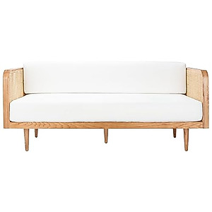 SAFAVIEH Couture Helena French Mid-Century Natural and Beige Rattan Daybed