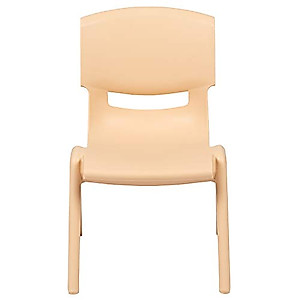 Flash Furniture 2 Pack Natural Plastic Stackable School Chair with 10.5" Seat Height