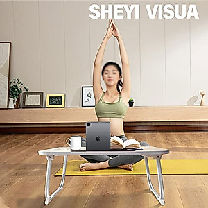 Laptop Desk for Bed Table Lap Folding with Cup Holder for Eating Laptops Perfect for Home Office Bedroom