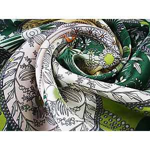 VIVIAN & VINCENT Pure Mulberry Silk Scarf for women Square Neck Scarfs 21" x 21" Lightweight Neckerchief Gift Packed St Patricks Day Shamrock