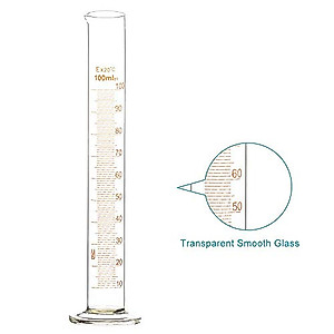 StonyLab Graduated Cylinder Set, 12 Pcs - Include 5 Borosilicate Glass Measuring Cylinders in 5 ml/10 ml/25 ml/50 ml/100 ml,3 Pipettes, 2 Stirring Rods & 2 Clean Brushes