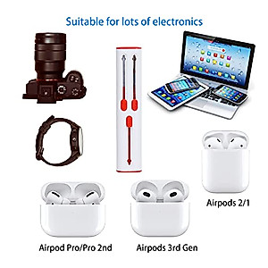 Cleaner Kit Compatible with Airpod Pro 1st 2nd 3rd Generation, Airpods Cleaning Kit and Keyboard Brush Gen 3 2 1, Pen Ear Bud Cleaning Tool for Samsung Galaxy Earbuds, Beats, Laptop, Phone, (Red)