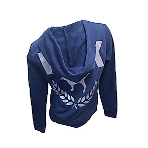 Victoria's Secret Pink Everyday Lounge Perfect Full Zip Hoodie Color Blue New (Small)