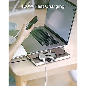 GONEO 8 in 1 USB C Hub Multiport Adapter,USB C Docking Station with 4K HDMI Port, 3 USB Ports,SD/TF Card Reader,USB C Dongle for Dell/MacBook Pro/MacBook Air/HP XPS/Lenovo Laptops