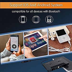 Arsvita Car Audio Bluetooth Cassette Receiver , Tape Player Bluetooth 5.0 Cassette Aux Adapter