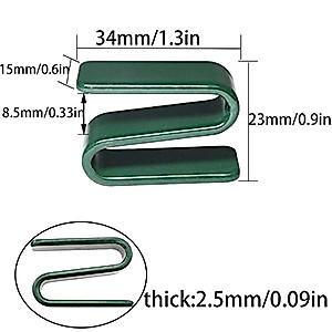 ITROLLE Wire Shelving S Hook 4PCS Green Paint Steel S Clips For Wire Shelf System
