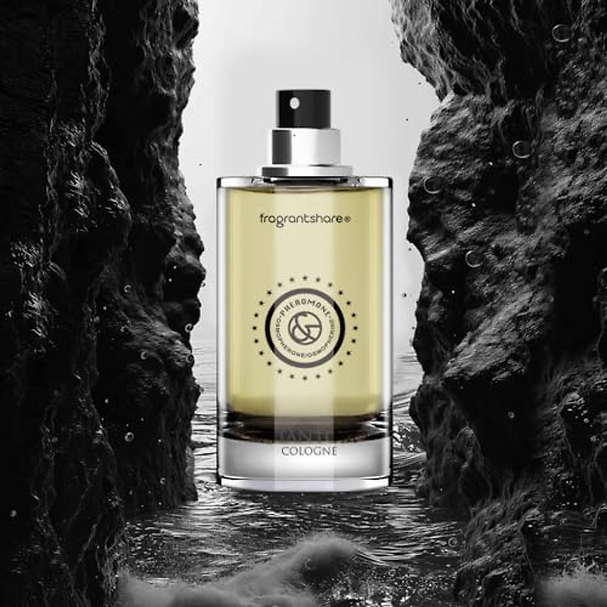 FragrantShare Cologne for Men Spray EDP Contains - pheromone Cologne for men Perfume Oil Phantom Woody Fragrance (Fougère)-1.67oz Portable -Black