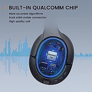 EKSA Bluetooth Headset with Microphone, Wireless Computer Headphone AI-Powered Environmental Noise Cancelling Headset & USB Dongle, 55H Playtime, Over Ear Comfort for PC, Phone, Work, Home Office