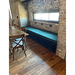 Ginsimar Custom Size Velvet Bench Cushion for Indoor/Outdoor Patio Furniture High-Resilience Durable Foam Disassembly Cleaning Trapezoid Bay Window Seat Cushions Non Slip Kitchen Bench Pad