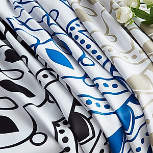 FMFUNCTEX 100% Blackout Curtains for Bedroom, Black Medallion Patterned Curtains 96 Inches Long for Living Room, Mandala Thermal Insulated Drapes Room Darkening Grommet Top 2 Panels