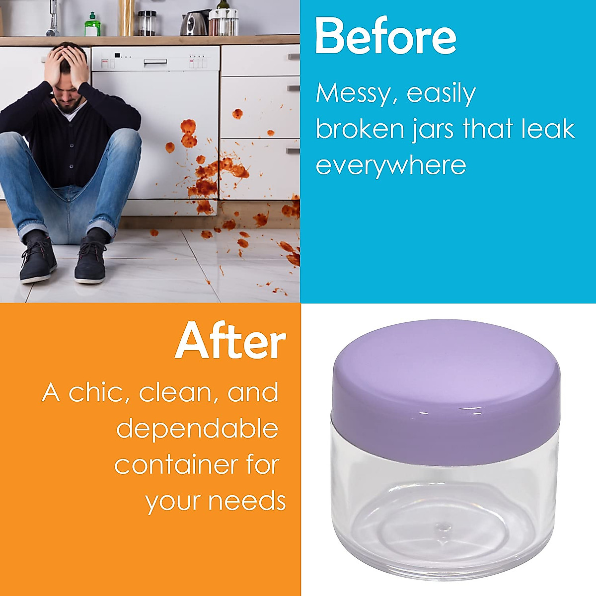 Houseables 20 Gram Jar, 20 ML Jar, 12 pcs, Multicolor, BPA Free, Cosmetic Sample Empty Container, Plastic, Round Pot Screw Cap Lid, Small Tiny 20g Bottle, for Make Up, Eye Shadow, Nails, Powder, Gems