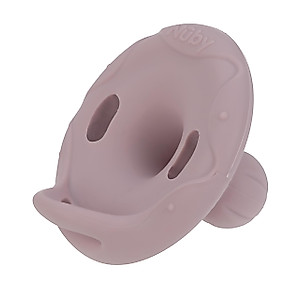 Nuby 2 Piece 100% Silicone Natural Cherry Shape Pacifiers, 0-6 Months, Blue/Green or Pink/Purple