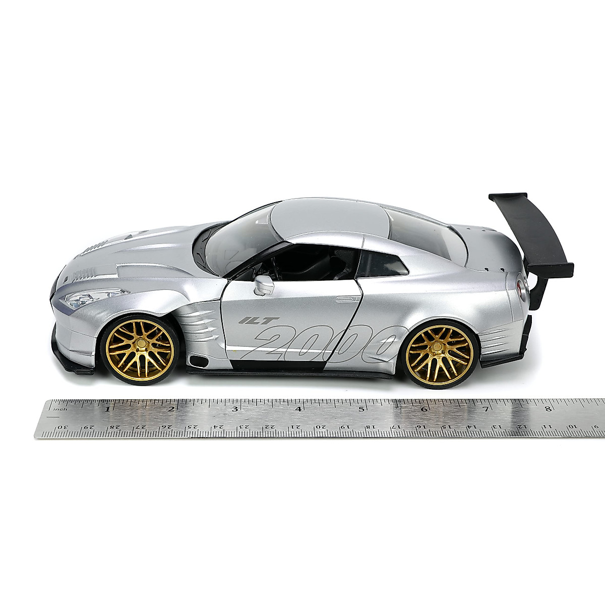 Jada Toys I Love The 2000’s 1:24 2009 Nissan GT-R (R35) Ben Sopra Die-Cast Car, Toys for Kids and Adults, Silver