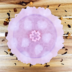 Charles Viancin - Set of 2 Geranium 4 Inch Silicone Drink Covers - Airtight Seal