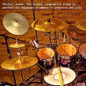 Lovermusic Golden Diameter 8 Inch Drum Cymbal Brass Alloy Crash Percussion Accessories for Drum Kit Suitable for Novices （Small）