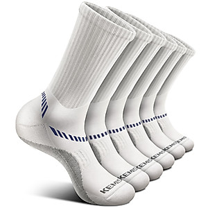 BULLIANT Compression Socks for Men 6Pairs, Athletic Crew Socks Cushioned For Men Sports Running-Arch Support(6Pairs,Shoes Size:Men 9-10)