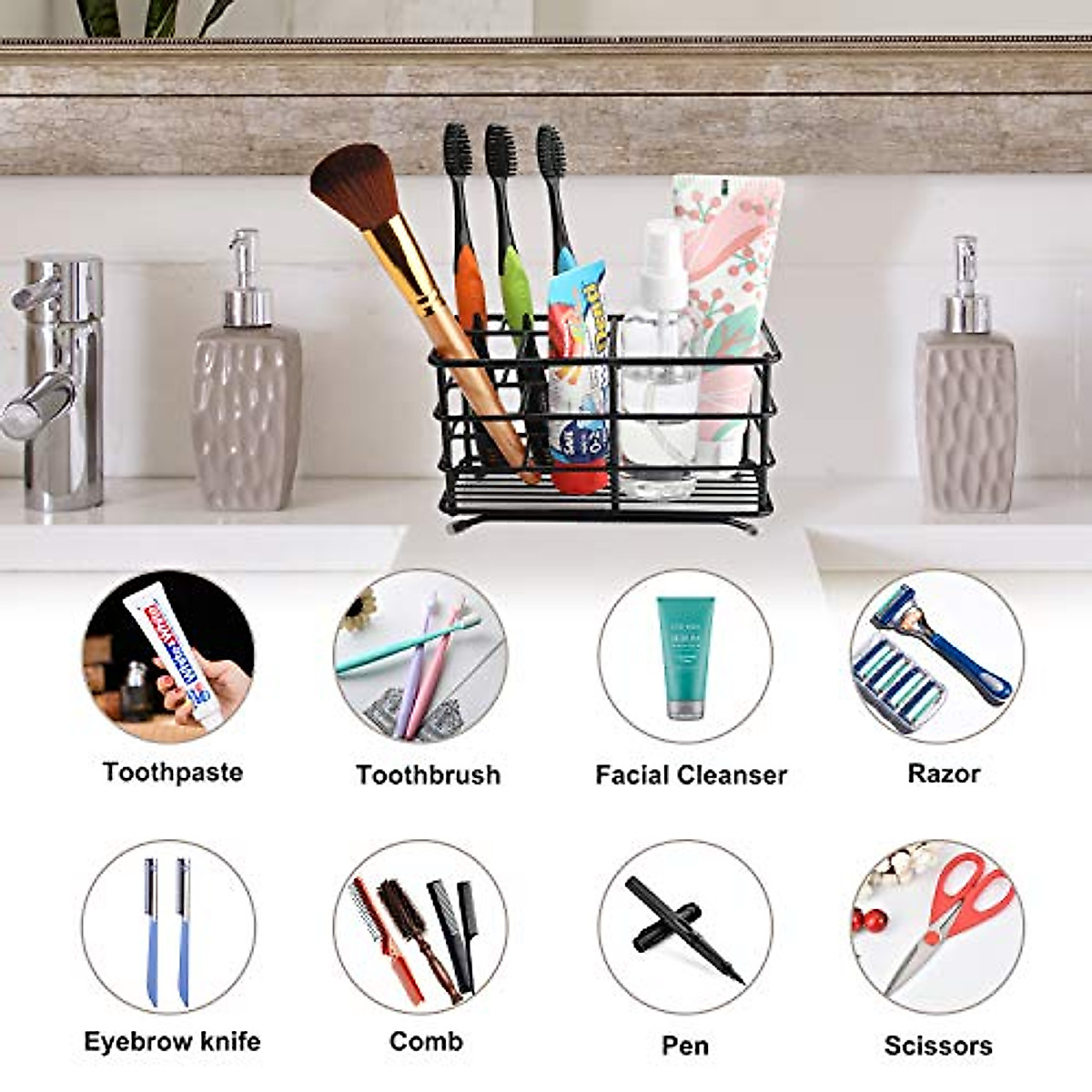 puao Stainless Steel Electric Toothbrush Holder and Toothpaste Holder for Your Bathroom