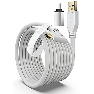 AICaes VR Cable 16 FT for Oculus Quest 3/2/1/Pico 4 Accessories/Rift S/PC/Steam VR,VR Headset Cable Link Cable 2 in 1 USB 3.0 Type C to C High Speed Data Transfer Charging Cord for Gaming PC_2
