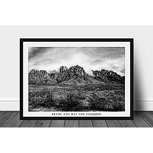 Black and White Photography Print (Not Framed) Picture of Organ Mountains near Las Cruces New Mexico Chihuahuan Desert Wall Art Southwest Decor (4" x 6")