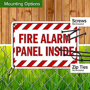 Fire Alarm Panel Inside Sign, 10x7 Inches, Rust Free .040 Aluminum, Fade Resistant, Made in USA by My Sign Center