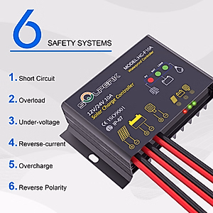 SOLPERK 50W/12V Solar Panel Kit, Solar Battery Trickle Charger Maintainer + Waterproof Controller + Adjustable Mount Bracket for Automotive Motorcycle Boat Marine RV Camping Roof