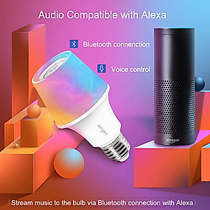 Sengled Solo RGBW Bluetooth Light Bulb Speaker Multi Color Changing LED Light Bulb 60W Equivalent Dimmable App Controlled E26 Smart Music Bulb, Compatible with Alexa via Bluetooth Connection
