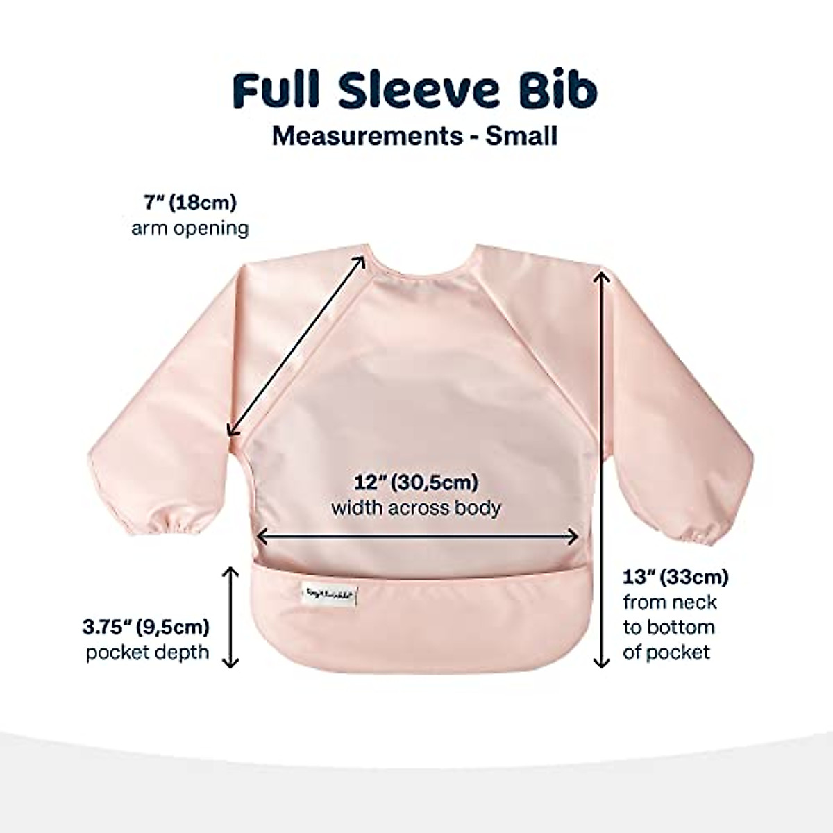 Tiny Twinkle Mess Proof Baby Bib, 2 Pack Long Sleeve Bib Outfit, Waterproof Bibs for Toddlers, Machine Washable, Tug Proof (Rose Burgundy, Small 6-24 Months)