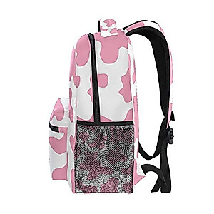 My Little Nest Casual School Backpack Pink Cow Spots Lightweight Travel Daypack College Shoulder Bag for Women Girls Teenage One_Size