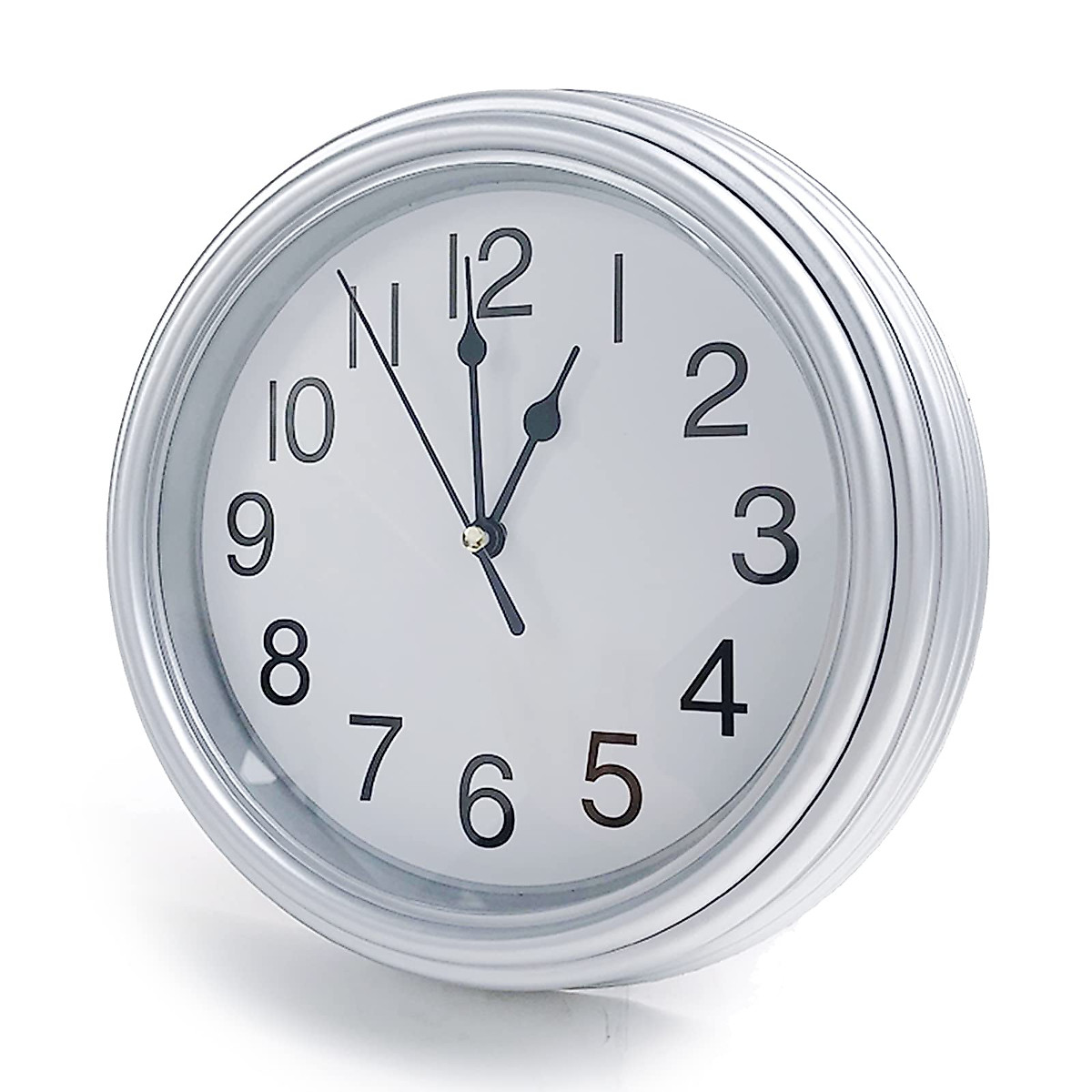 8.6 Inch Wall Clock, Decorative Classic Digital Clock for Home, Office, Classroom, School, Balcony, Garden - Silver