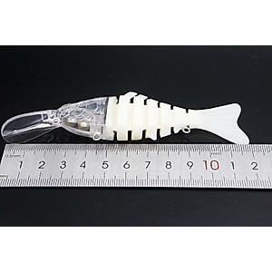 5PCS Unpainted Lure Blanks 14.98g 12cm 7 Jointed Fishing Lure with Free 5mm Eye Crankbait Simulation Blank Body Clear Hard Baits Trout Salmon Minnow Lure Popper Lures Topwater Freshwater JXS4