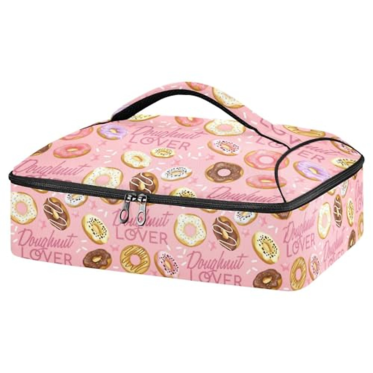 Kcldeci Insulated Thermal Food Carrier Insulated Casserole Carrier for Hot or Cold Food,Doughnut Insulated Tote Bag for Potluck Cookouts Parties Picnic,Lasagna Lugger