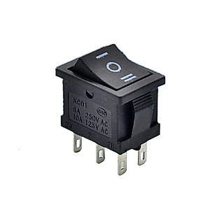 5PCS 6Pin DPDT ON-Off-ON 3 Position Snap Boat Rocker Switch AC 6A/250V 10A/125V