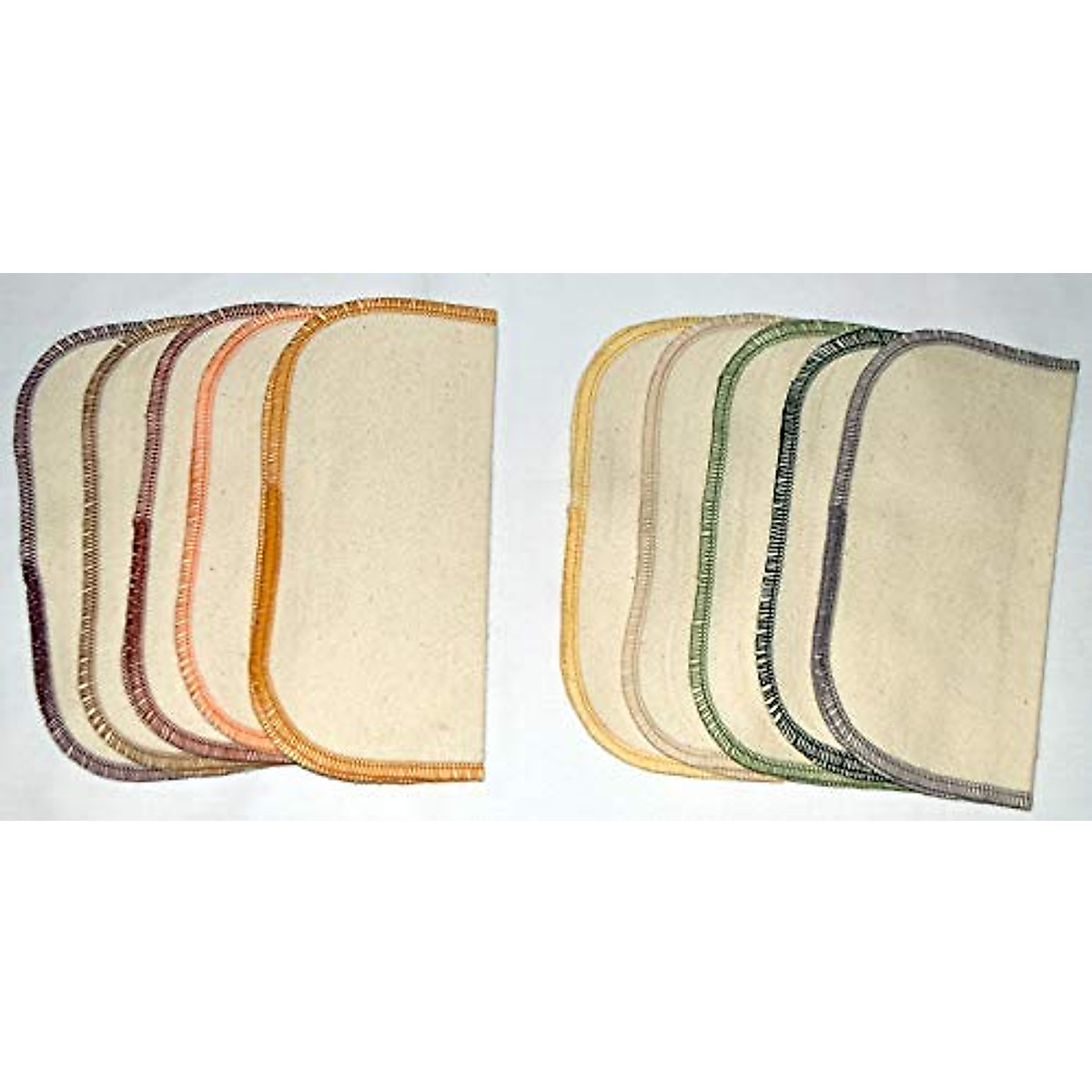 1 Ply Organic Flannel Washable Baby Wipes 8 x 8 Inches Organic Thread Earth’s Palette Set of 10