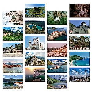 Dear Mapper Montenegro Vintage Landscape Postcards Pack 20pc/Set Postcards from Around the World Greeting Cards for Business World Travel Postcard for Mailing Decor Gift